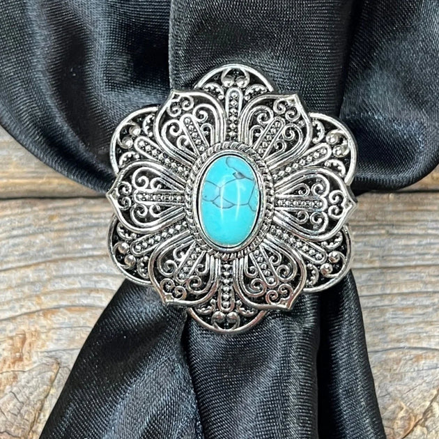 Wild Rag Slide Antique Silver Filigree Floral Western #WRSW234 ...